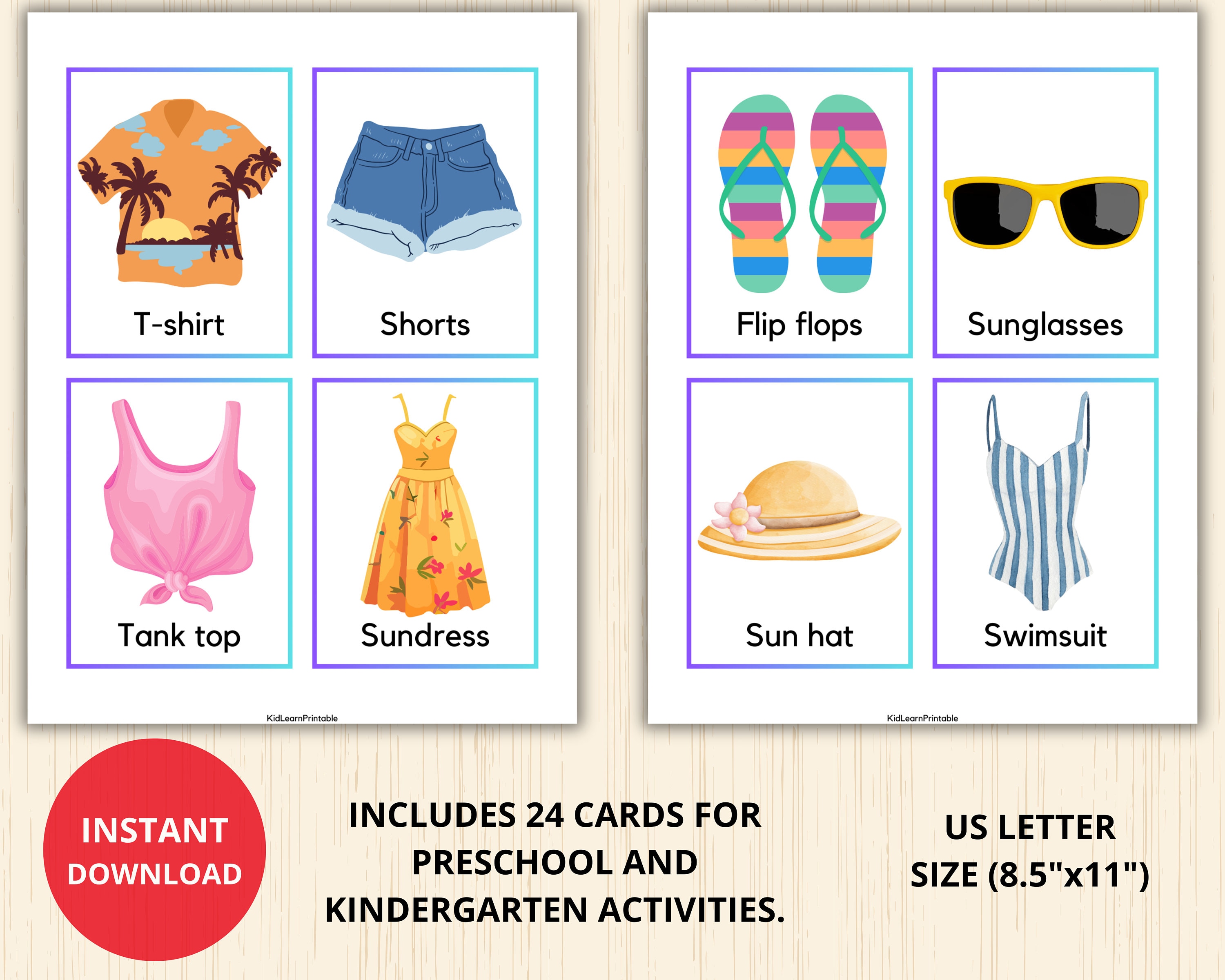 Clothes Vocabulary,clothes Montessori Flashcards,nomenclature Cards for ...