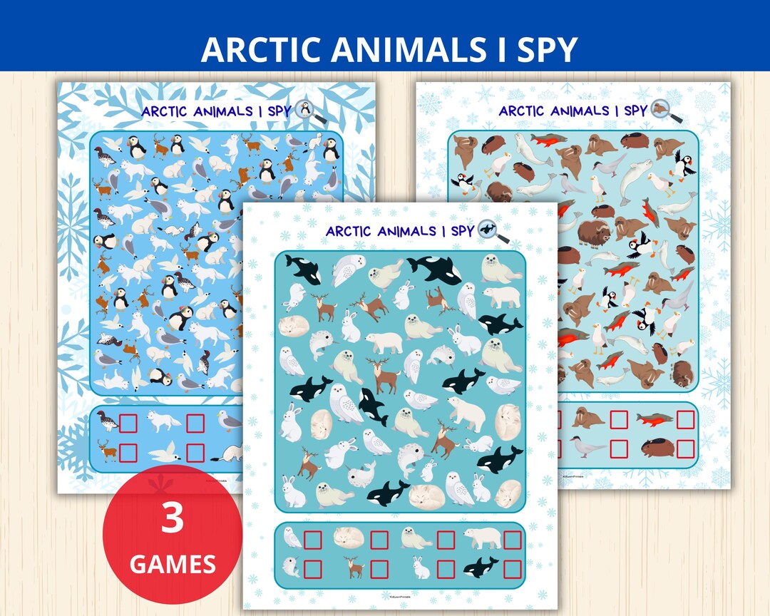 Arctic Animals I Spy Game,winter I Spy Game,montessori Arctic Animals ...