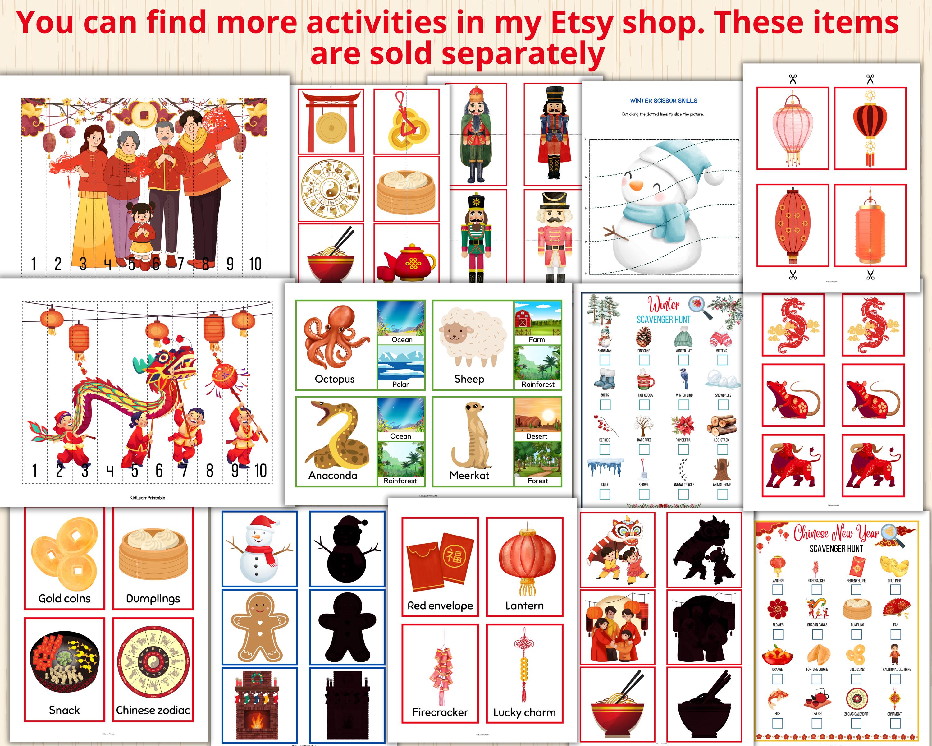 Chinese New Year Flashcards,lunar New Year Vocabulary Cards,montessori ...