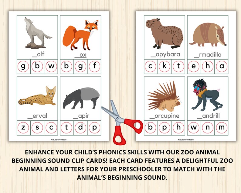 Zoo Animals Beginning Sounds,zoo Montessori,animals Preschool,preschool ...