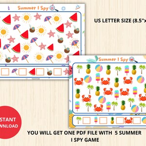 Summer I Spy,counting Activity,look and Find,summer Preschool ...