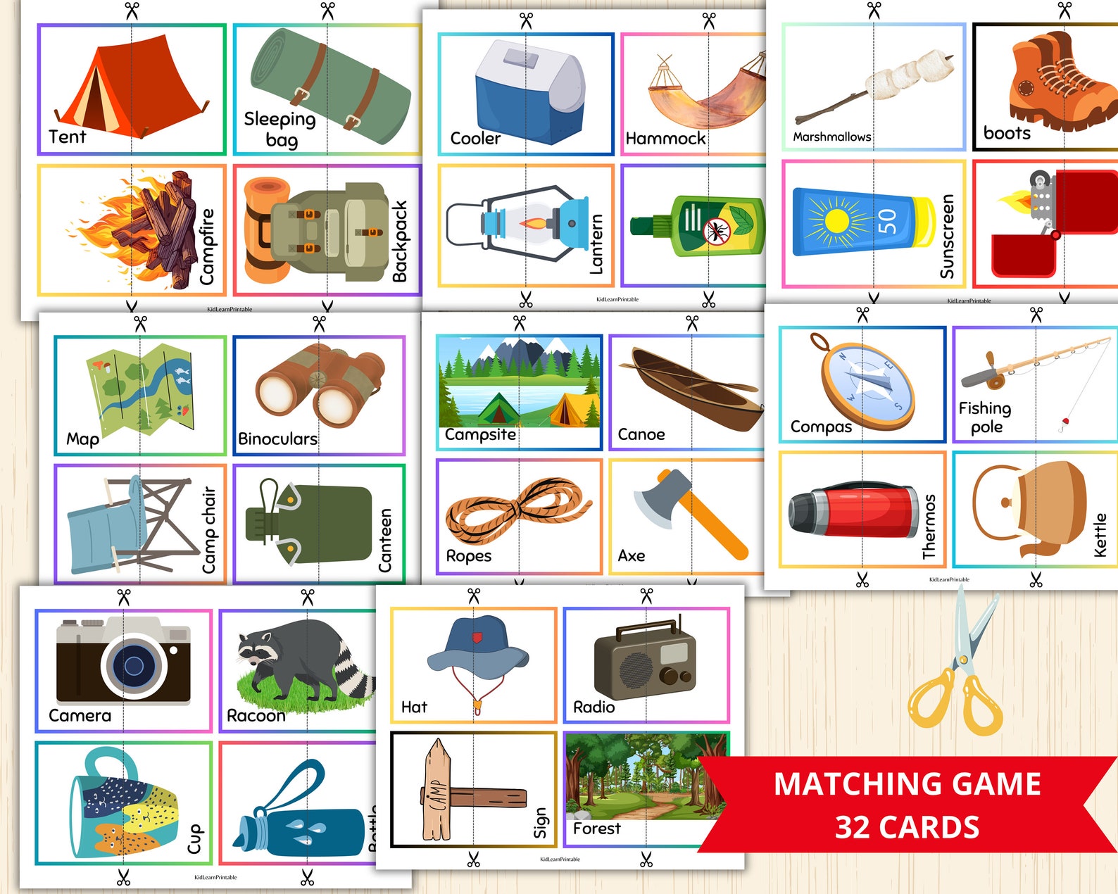 Camping Bundle,preschool Activity,patterns Activity,shadow Matching ...