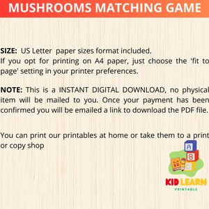 Fall Matching Mushroom Activity,symmetry Puzzle,2 Piece Puzzle,autumn ...