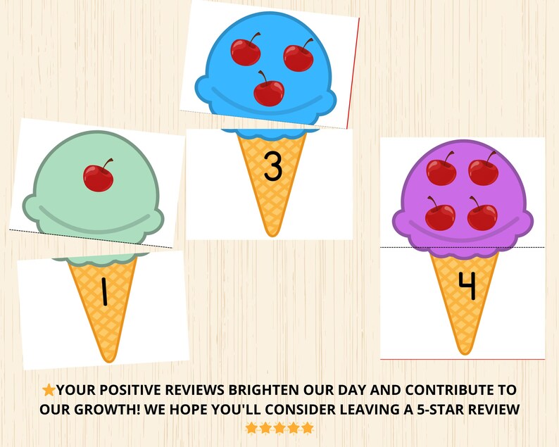 Ice Cream Numbers Matching,sort and Match Game,number Matching Ice ...