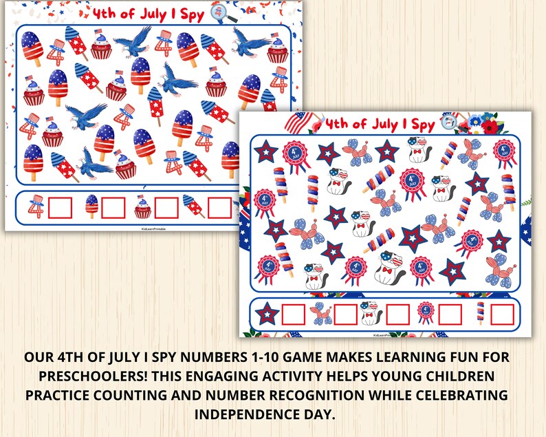4th of July I Spy,counting Activity,look and Find,summer Preschool ...