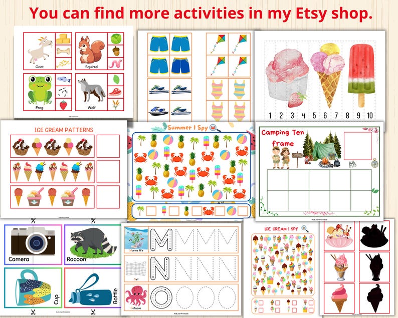 Ice Cream Alphabet Match,preschool Letters,alphabet Matching Game ...