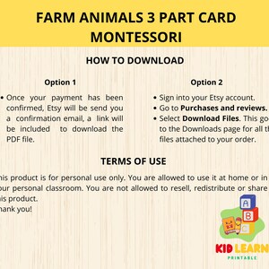 Farm Animals Montessori 3 Part Cards, Montessori Flash Cards, Farm ...