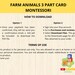 Farm Animals Montessori 3 Part Cards, Montessori Flash Cards, Farm ...