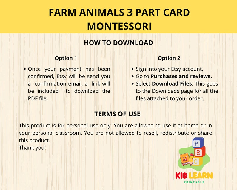 Farm Animals Montessori 3 Part Cards, Montessori Flash Cards, Farm ...