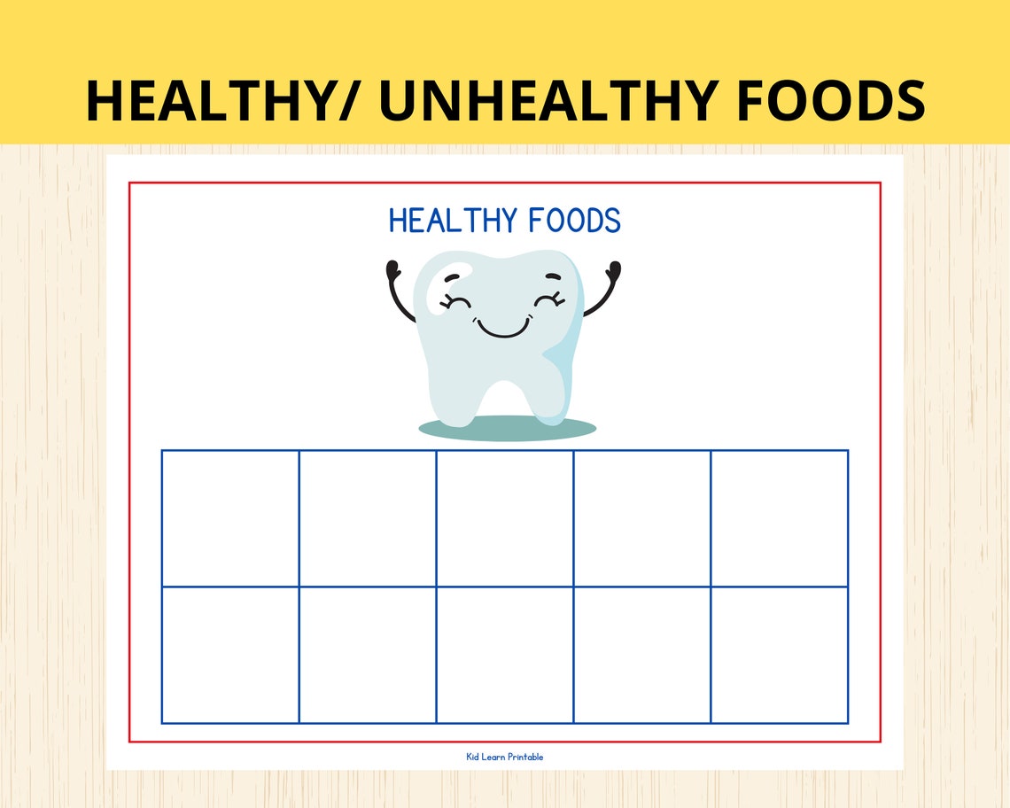 Healthy or Unhealthy Food Sorting,dental Health, Health Nutrition ...