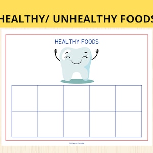 Healthy or Unhealthy Food Sorting,dental Health, Health Nutrition ...