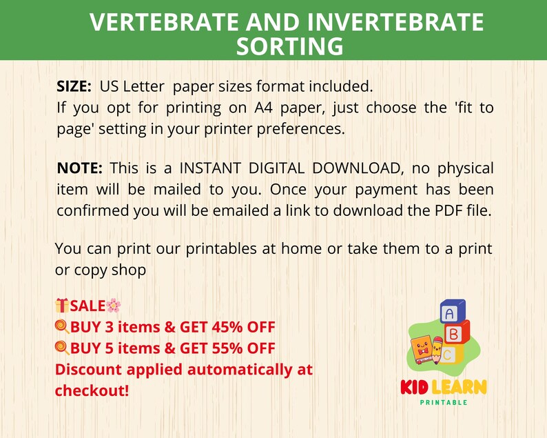 Animal Sorting Game,vertebrates and Invertebrates Sorting Cards,animal ...