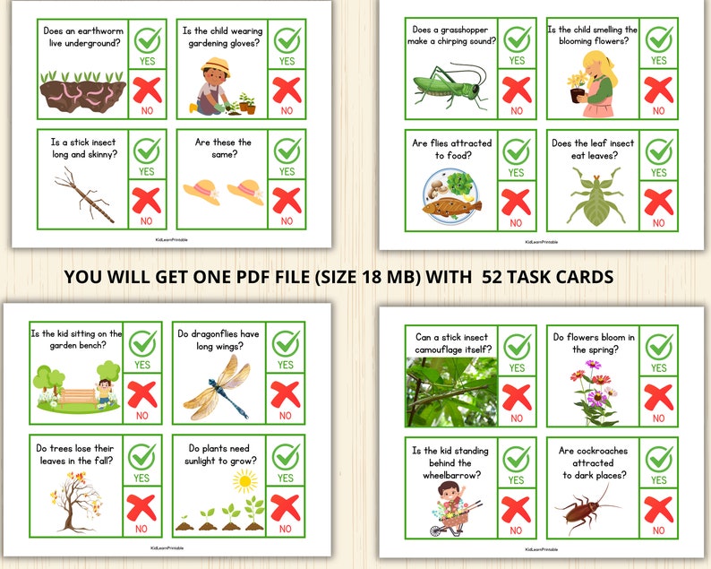 Spring Question Card,yes or No Question,spring Activities,spring Task ...