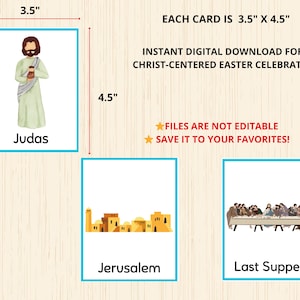 Easter Story Flashcards,religeous Easter Flash Cards,christian Easter ...