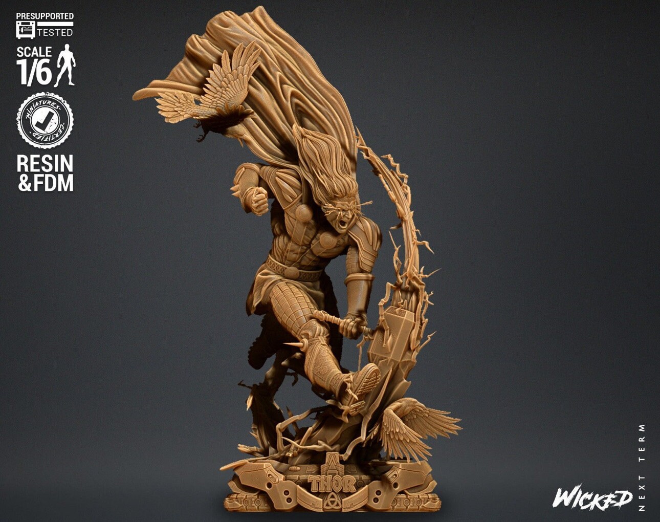 Thor Fan Art Statue 1:6 Scale unpainted - Etsy