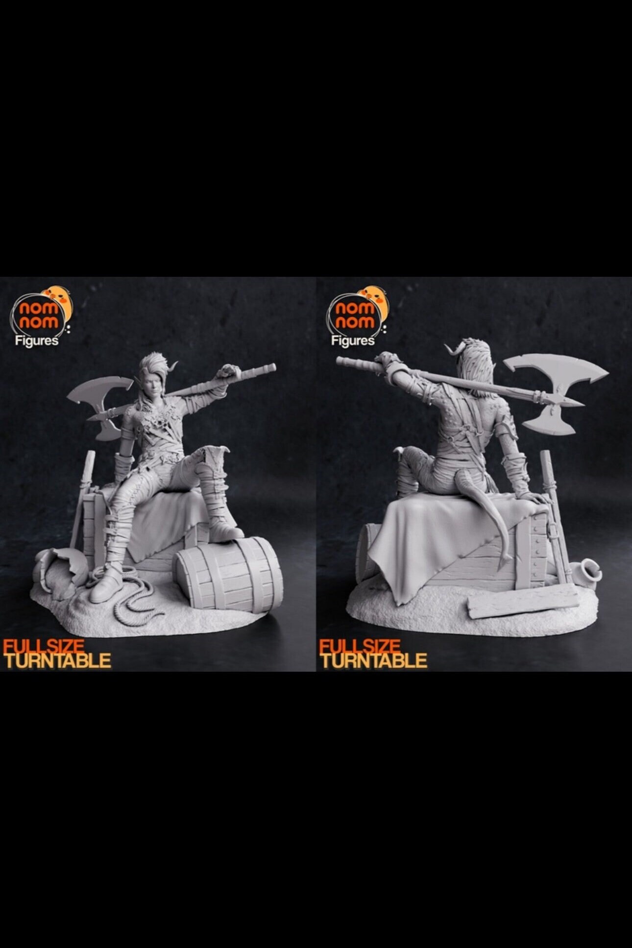 Karlach From Baldurs Gate 3 Fan Art Statue 1:6 Scale unpainted - Etsy