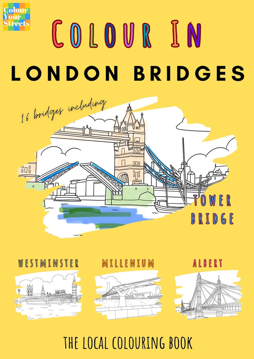 London Bridges Colouring Book (A4) - Etsy