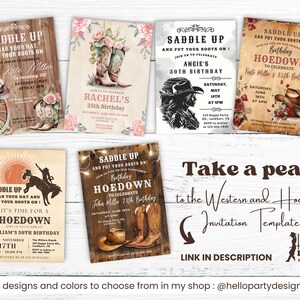 Editable Western Tags, Printable Birthday Party Favor Tag, Western ...