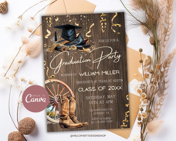 Country Graduation Invitation Designs Free Graduation Invitation