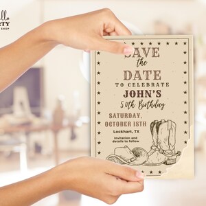 Western Save the Date, Cowboy Save the Date, Hoedown 50th Birthday ...