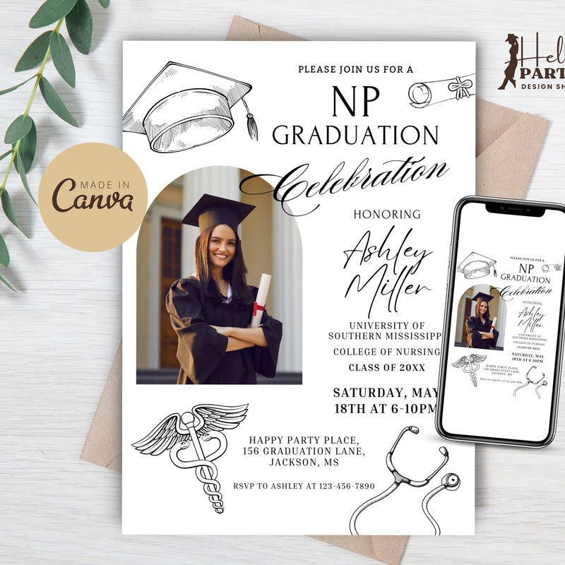 Nurse Practitioner Graduation Invitation - Etsy