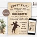 Editable Western Hoedown Birthday Invitation cowboy Rodeo Silhouette ...
