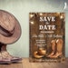 Editable Western Save the Date Birthday Party Invitation - Cowboy ...