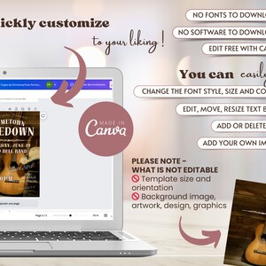 Editable Hoedown Flyer - Country Guitar Party Invitation - Rustic Live ...