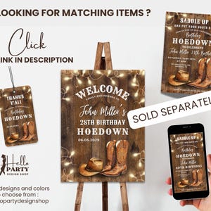 Editable Western Hoedown Birthday Evite, Western Electronic Invitation ...