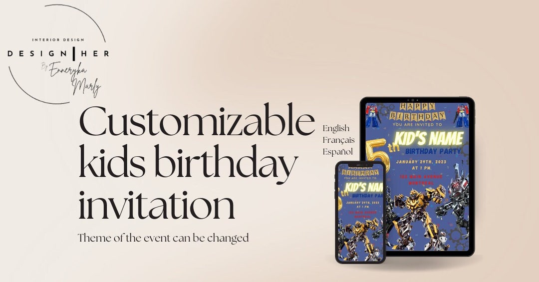 Transformers Kids Birthday Party Invitation - Etsy