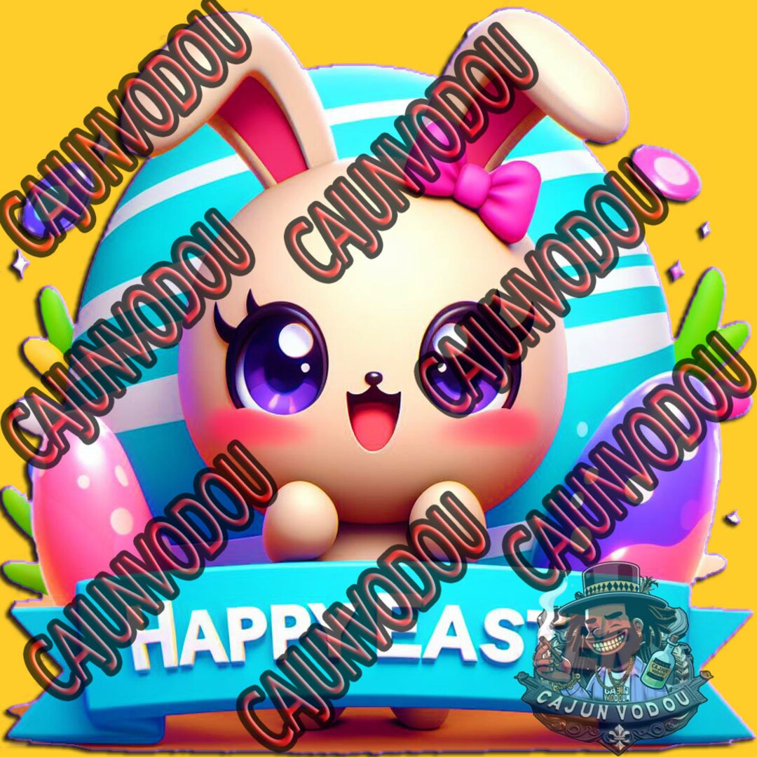 Cartoon Chibi Easter Character PNG Bundle, Happy Easter Day Png ...