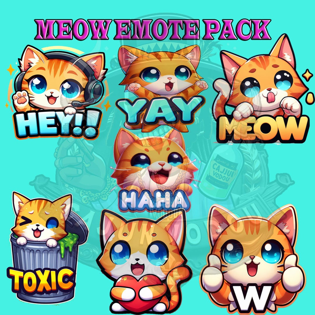 MEOW 6 Emote Pack | Discord | Stream and Gaming - Etsy