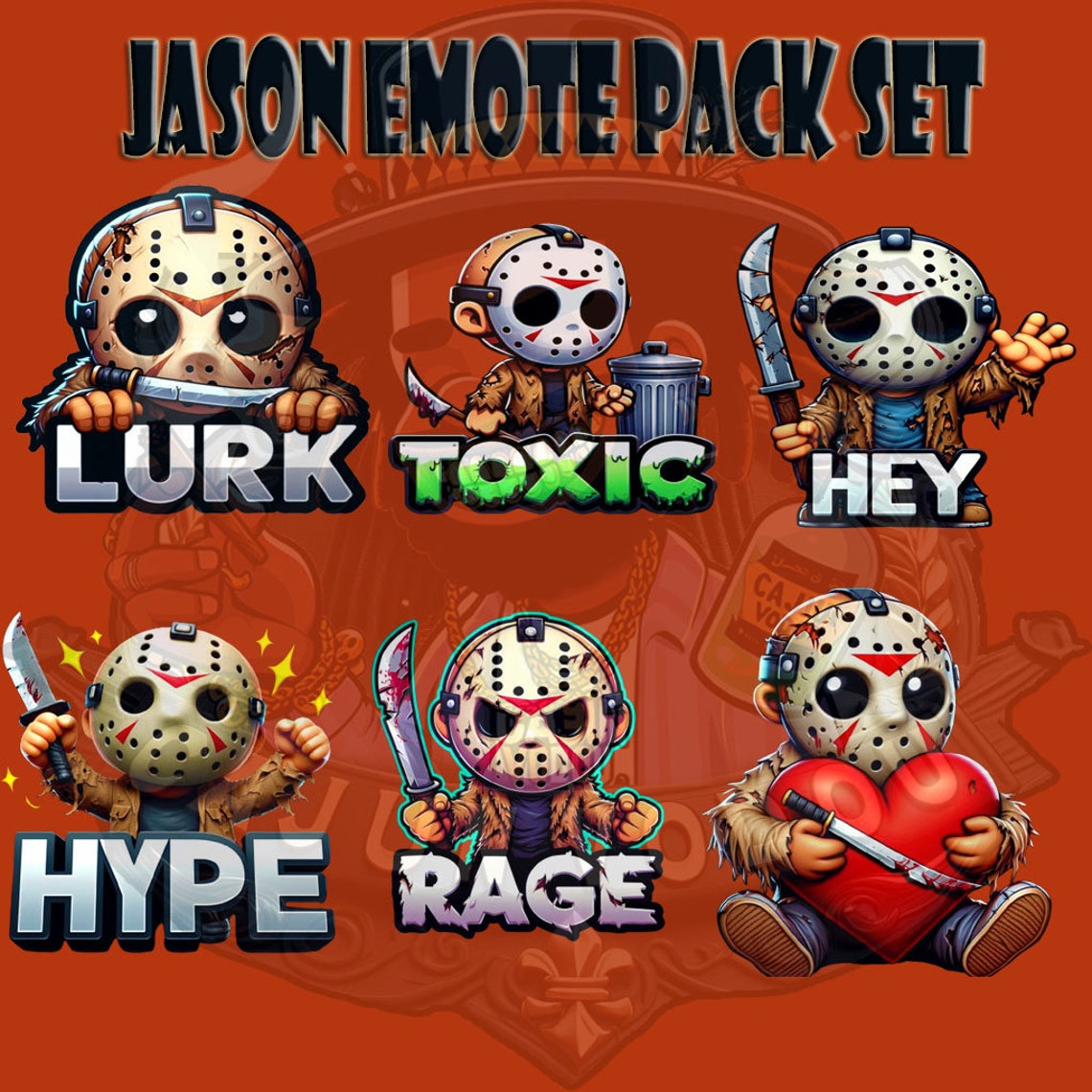 Jason Emote Pack Set 6 Pack Horror Emote Killer Dbd Emote Horror Emote ...