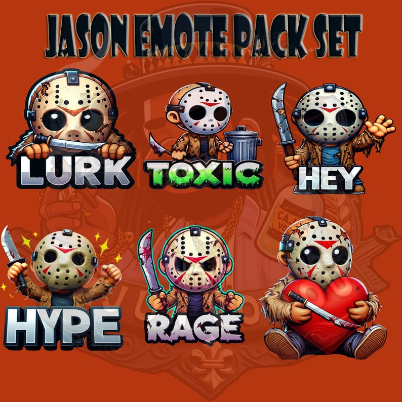Jason Emote Pack Set 6 Pack Horror Emote | Killer | Dbd Emote | Horror ...