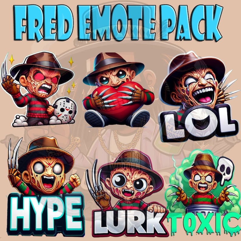 Fred Emote Pack 6 Pack Horror Doll Emote | Killer | Dbd Emote | Horror ...