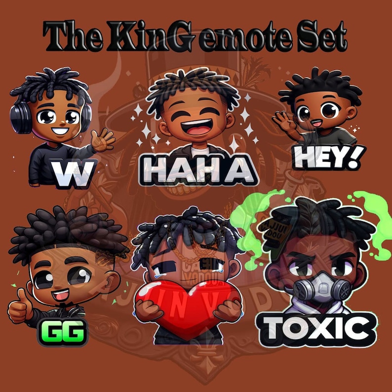 The King 6 Pack Emote Pack | Discord | Stream and Gaming - Etsy