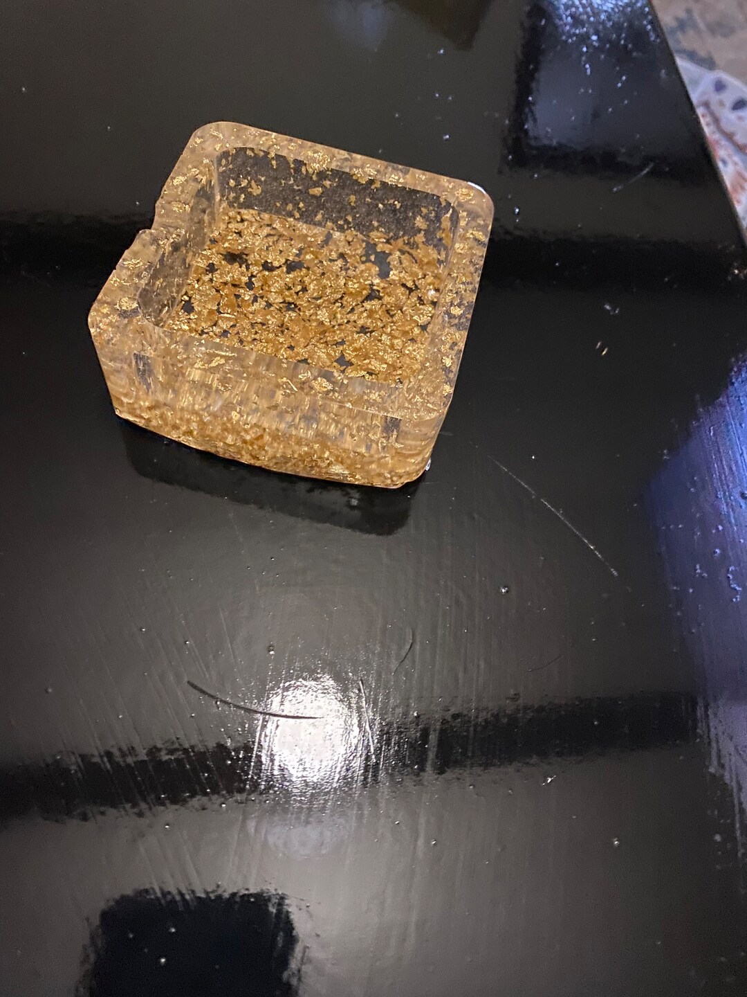 Gold Leaf Resin Ash Tray - Etsy