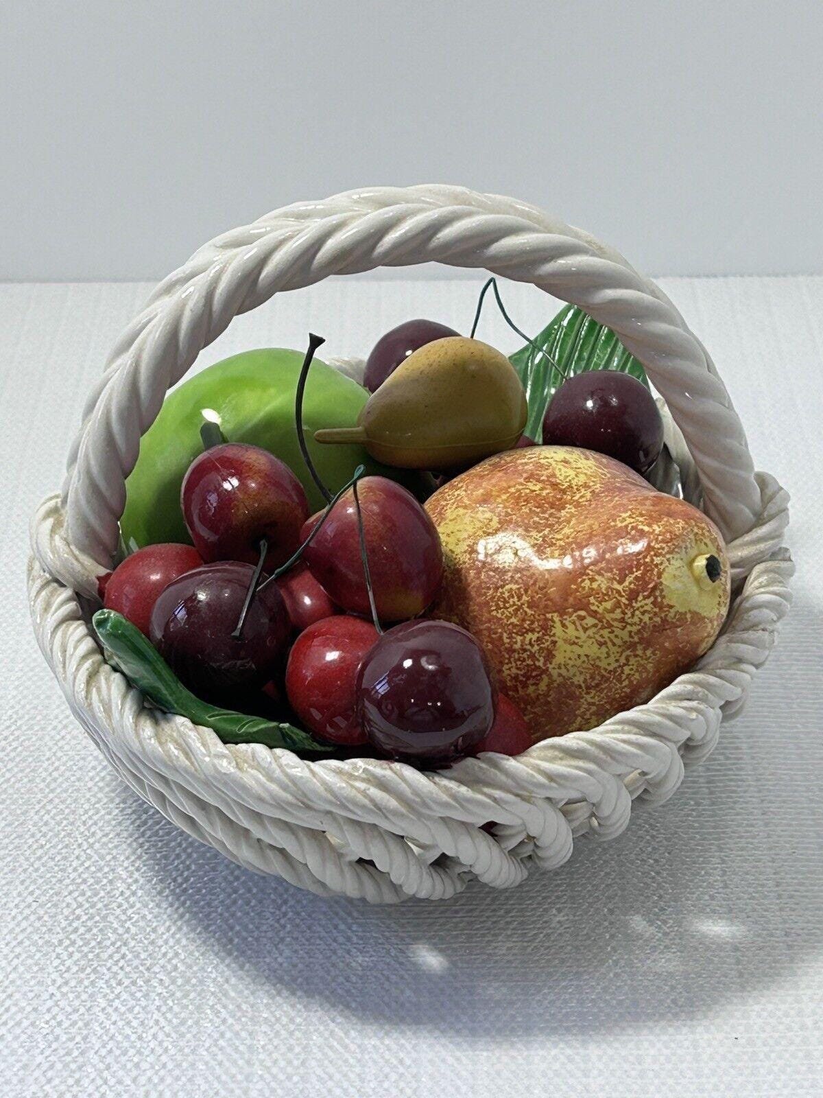 Vintage 1980s MCM Centerpiece Bassano Italy Ceramic Hand-painted Fruit ...