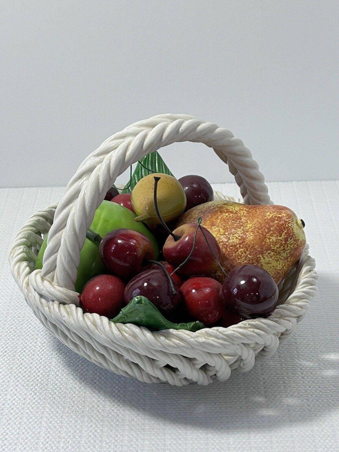 Vintage 1980s MCM Centerpiece Bassano Italy Ceramic Hand-painted Fruit ...