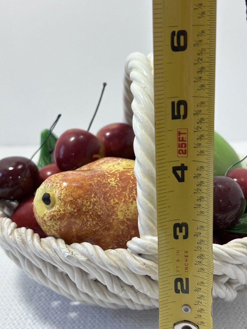 Vintage 1980s MCM Centerpiece Bassano Italy Ceramic Hand-painted Fruit ...