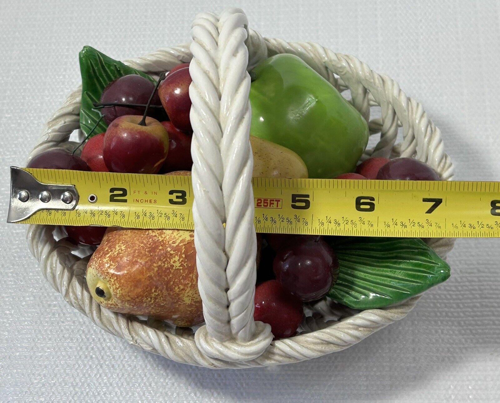 Vintage 1980s MCM Centerpiece Bassano Italy Ceramic Hand-painted Fruit ...