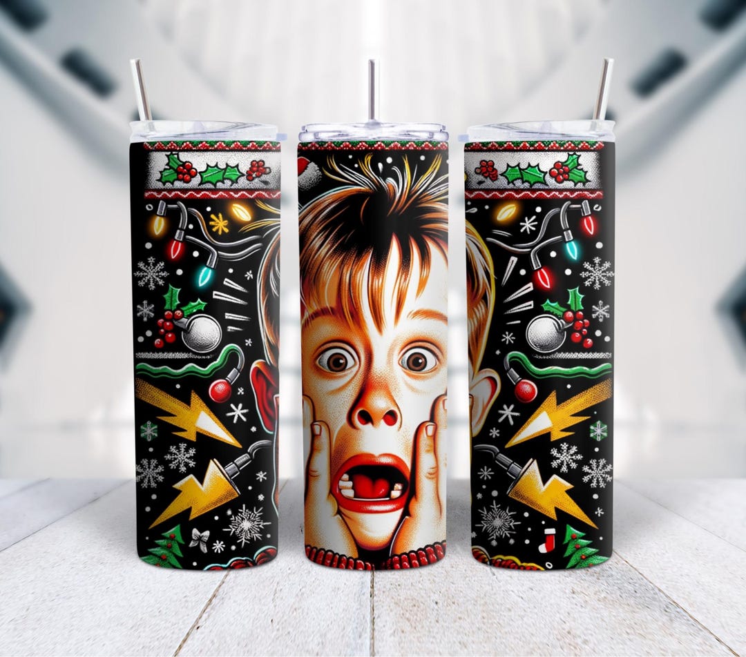 Home Alone Christmas Edition Tumbler Wrap 20oz Skinny Tumbler ...