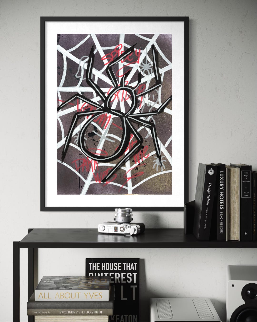 Graffiti Street Art Printable – Street Spider | Bold Black & Red Poster ...