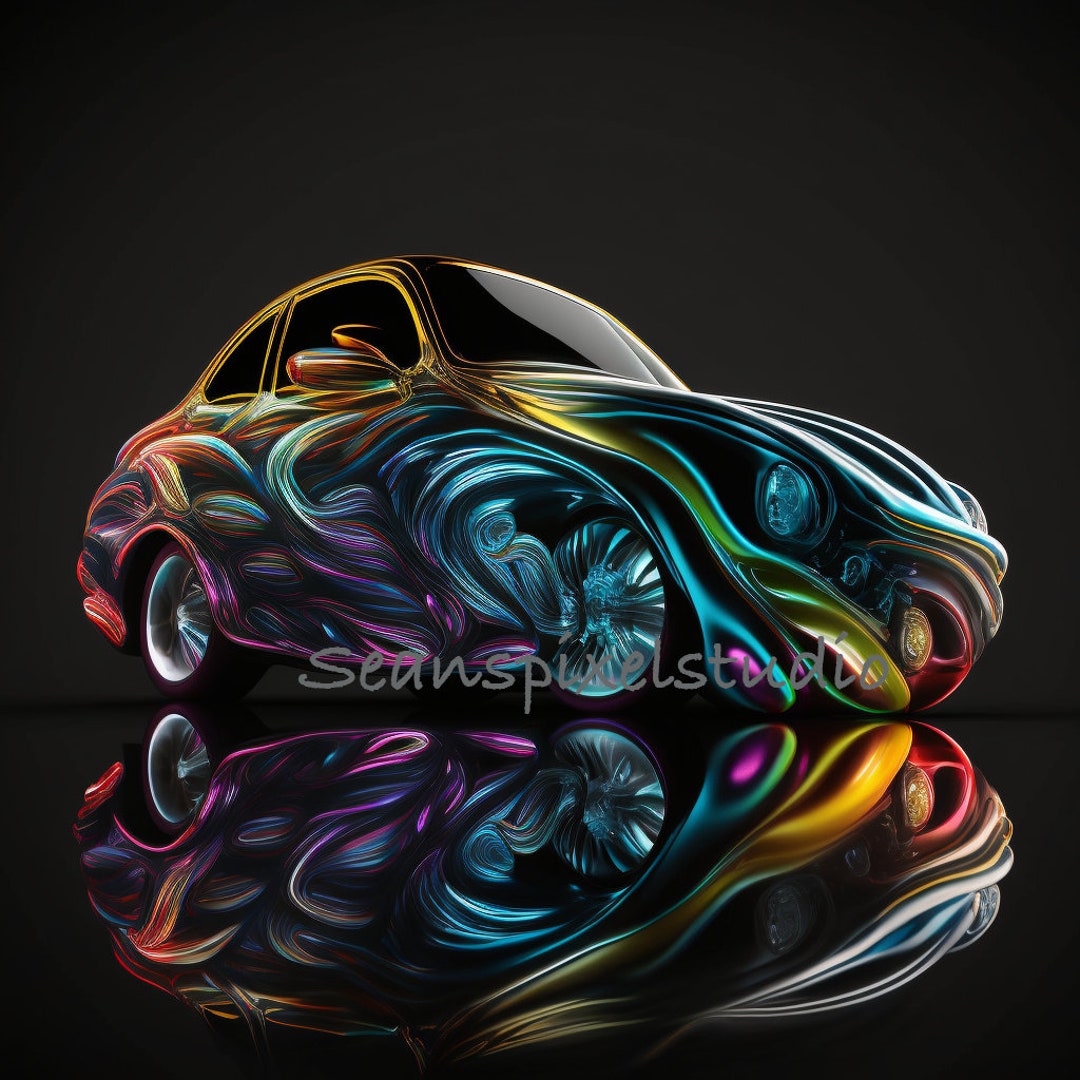 Digital Download of a in Ultraviolet Styled Funky Car - Etsy