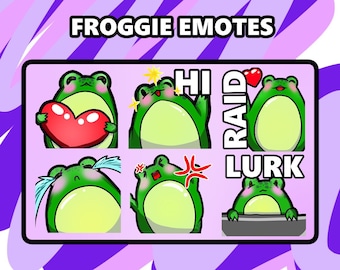 Green Frog Small Emote Pack for Twitch Chat Twitch Emote Discord Emote ...