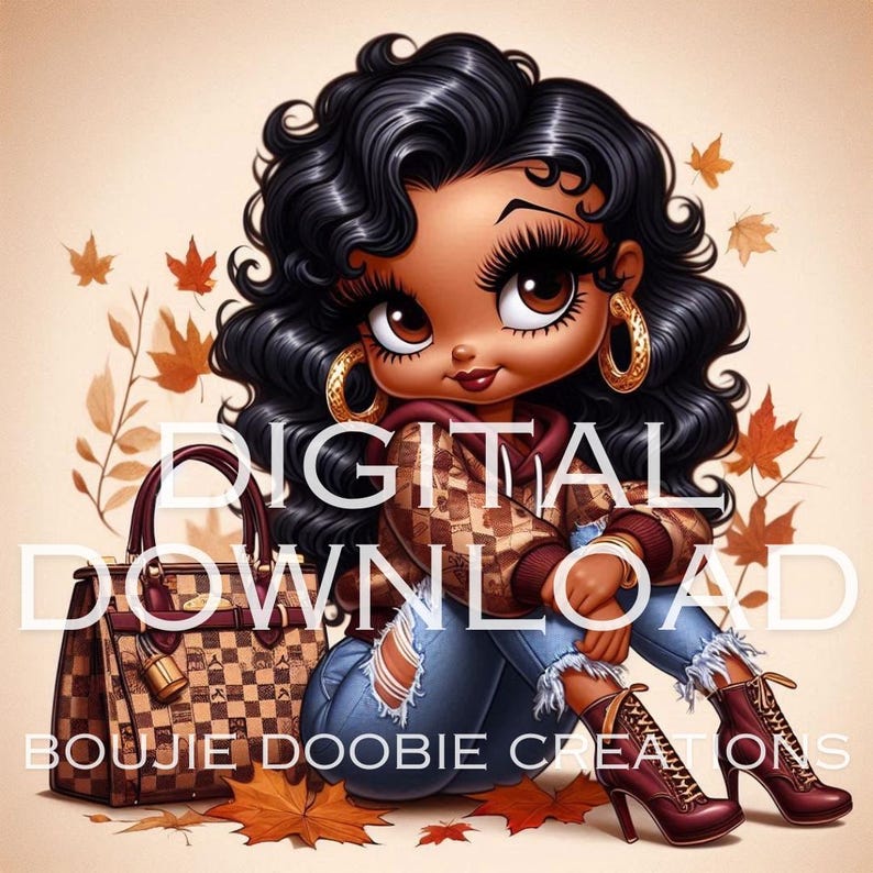 Betty Boop Beauty Fall Attire Brown Chibi Girl Svg Png Sublimation ...