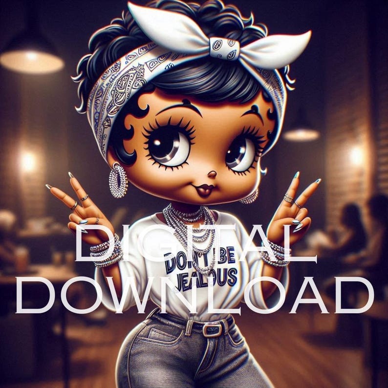 Betty Boop Hip Hop Vibe Don’t Be Jealous Sticker Sublimation Digital ...