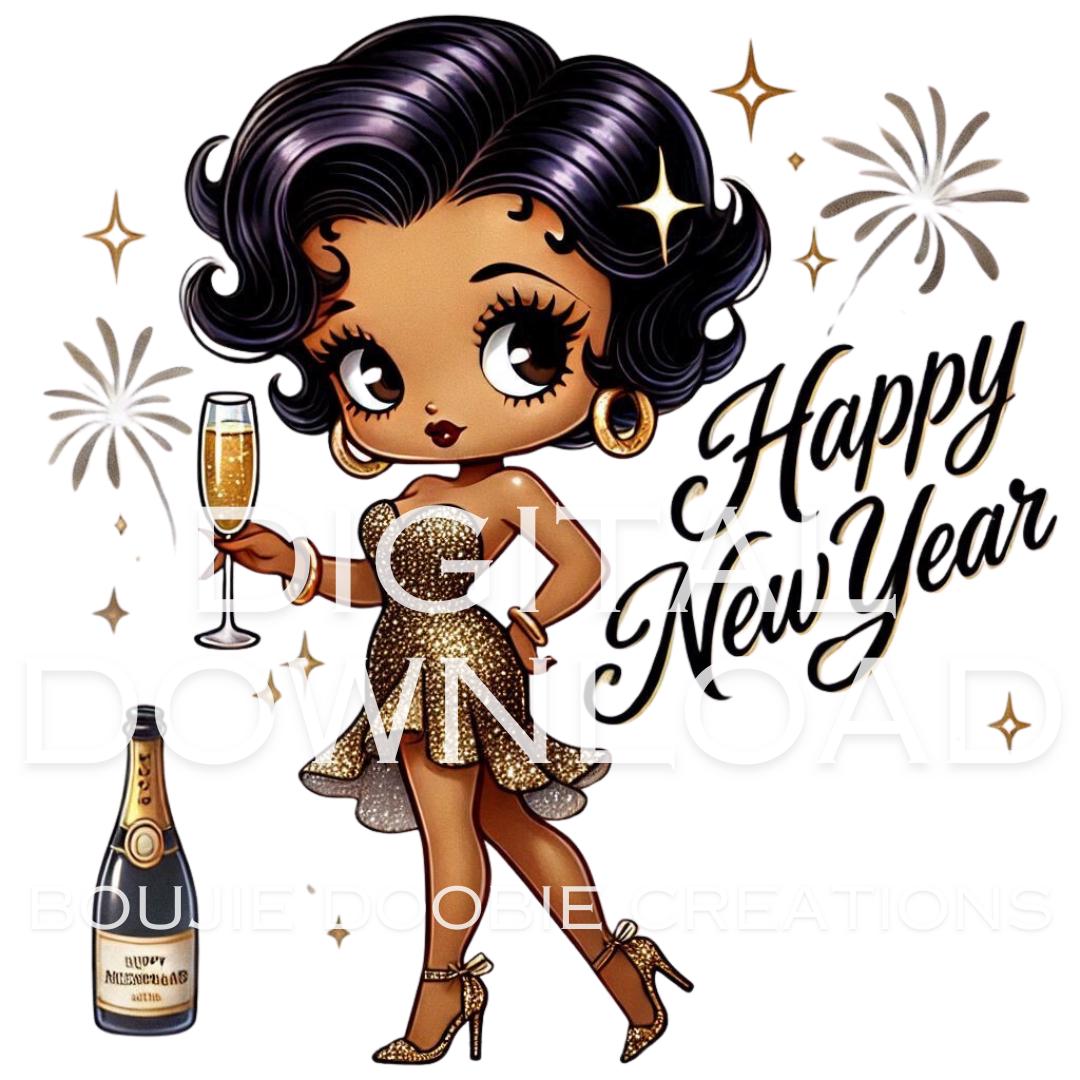 Betty Boop Happy New Year Svg Png Sublimation Digital Planner Calendar ...
