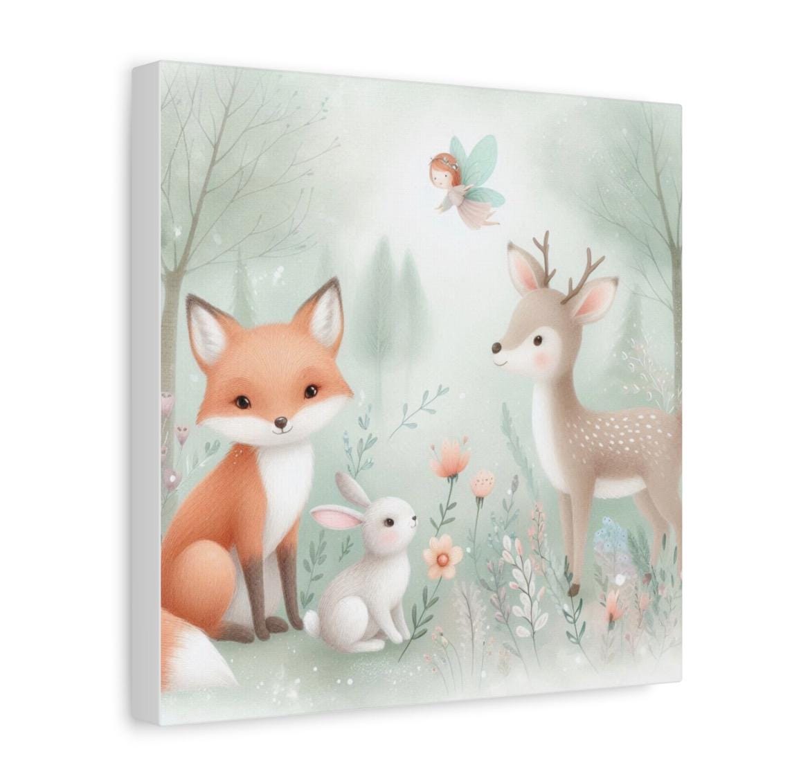 Pastel Woodland Animals PNG | Watercolor Fox, Deer & Bunny Clipart ...