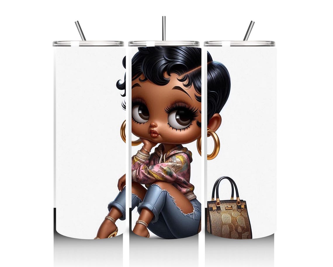 Black American Betty Boop Boujee Urban Designer Purse Beauty Chibi Girl ...